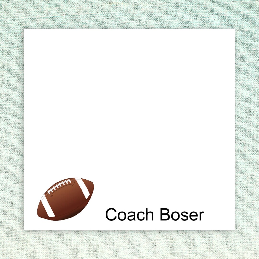 Custom Football Sticky Notes // 3x3 Personalize Gift Idea Coworker ...