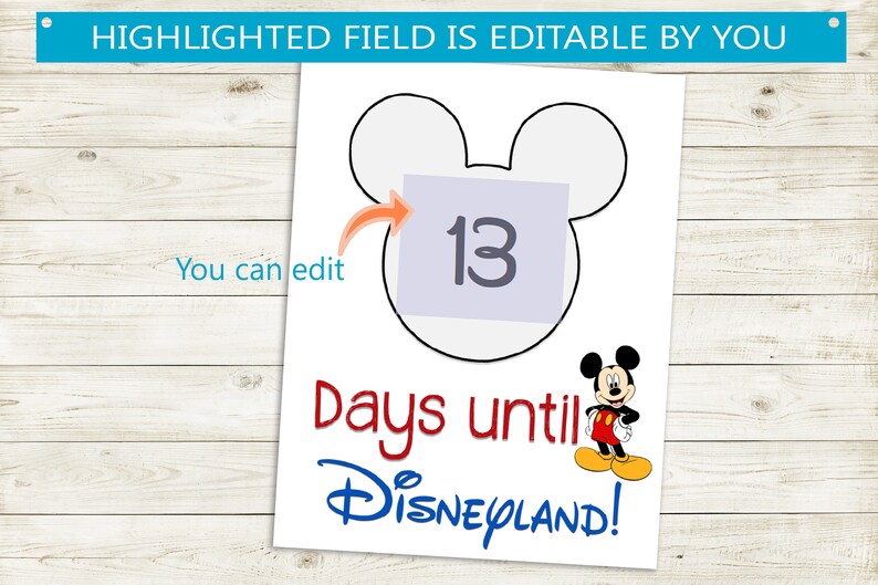 Vacation Countdown Printable // Editable PDF // Instant Download, DIY ...