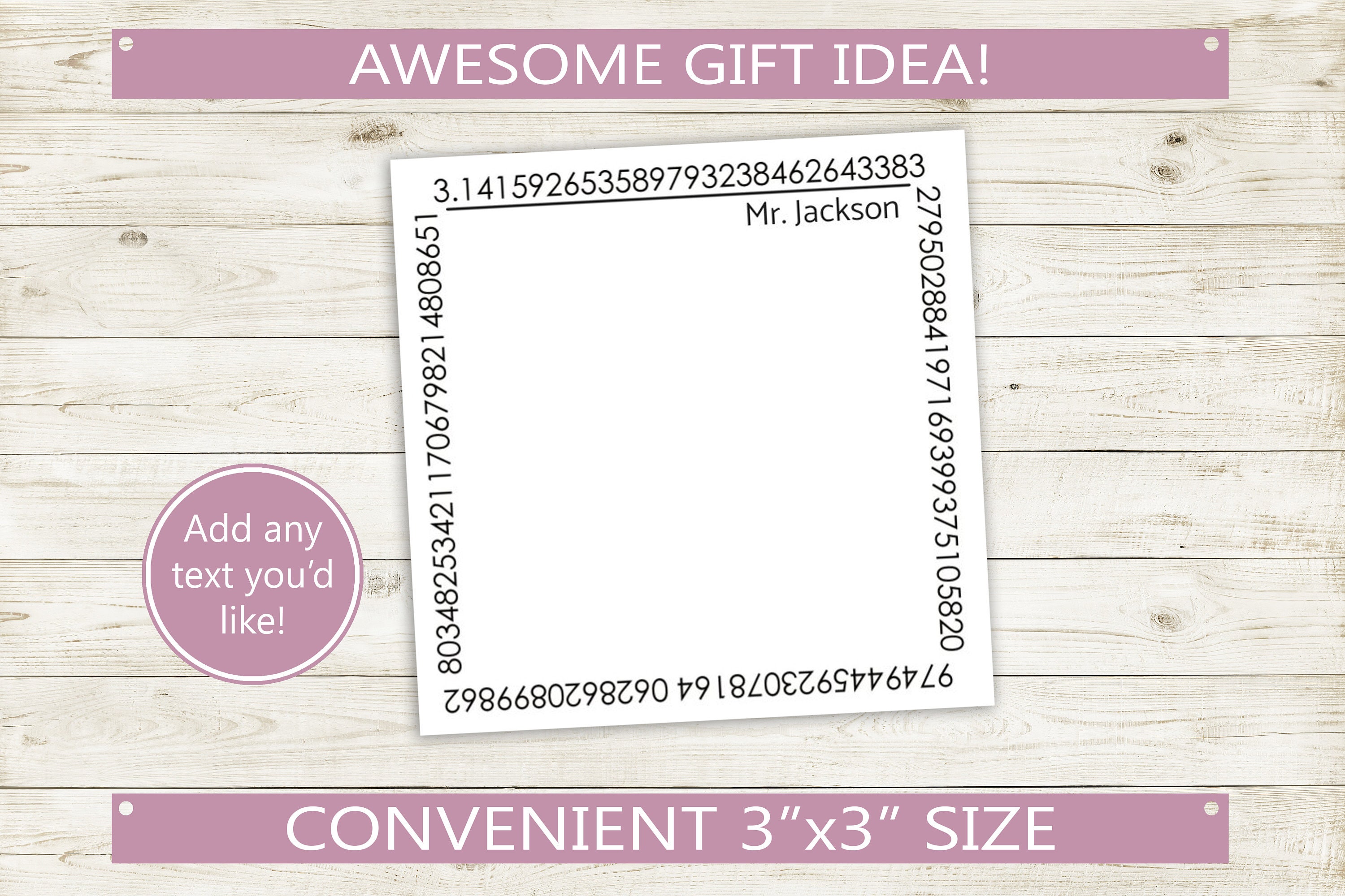 Personalized Sticky Notes With Math Pi Design // 3x3 Inch 50 - Etsy