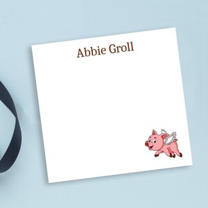 Personalized Sticky Notes With Custom Text and Flying Pig Design // 3x3 ...