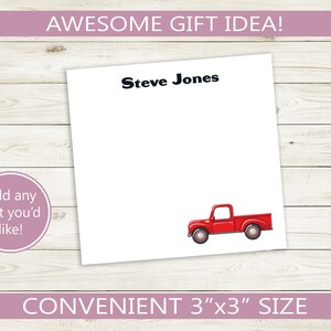 Truck Design Custom Sticky Notes // Personalize With Any Text or Name ...