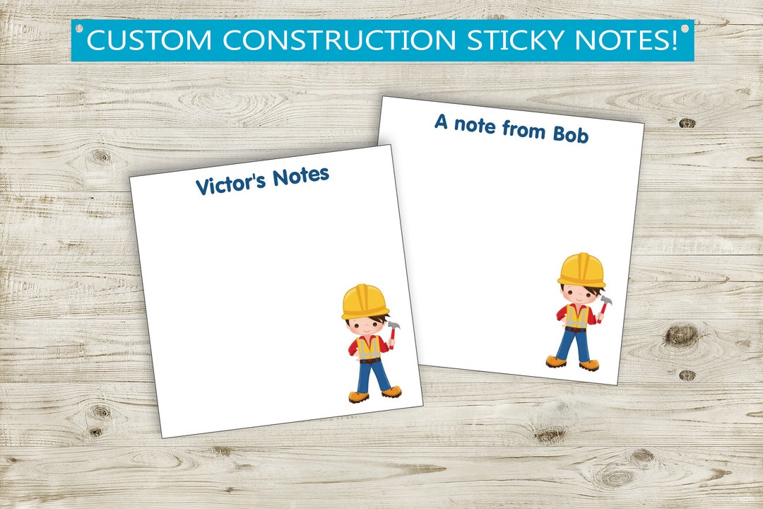 Custom Construction Sticky Notes // Gift for Contractor, Architect ...