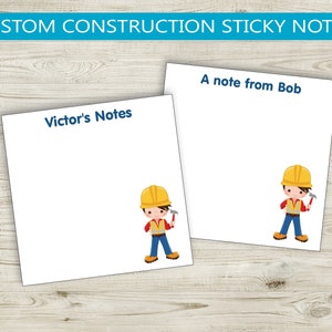 Custom Construction Sticky Notes // Gift for Contractor, Architect ...