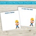 Custom Construction Sticky Notes // Gift for Contractor, Architect ...