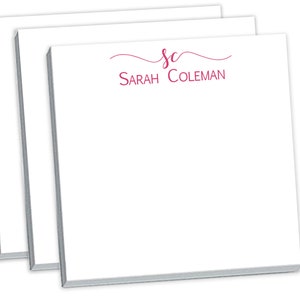 Personalized Sticky Notes With Initials and Custom Name // 3"x3" and 50 ...