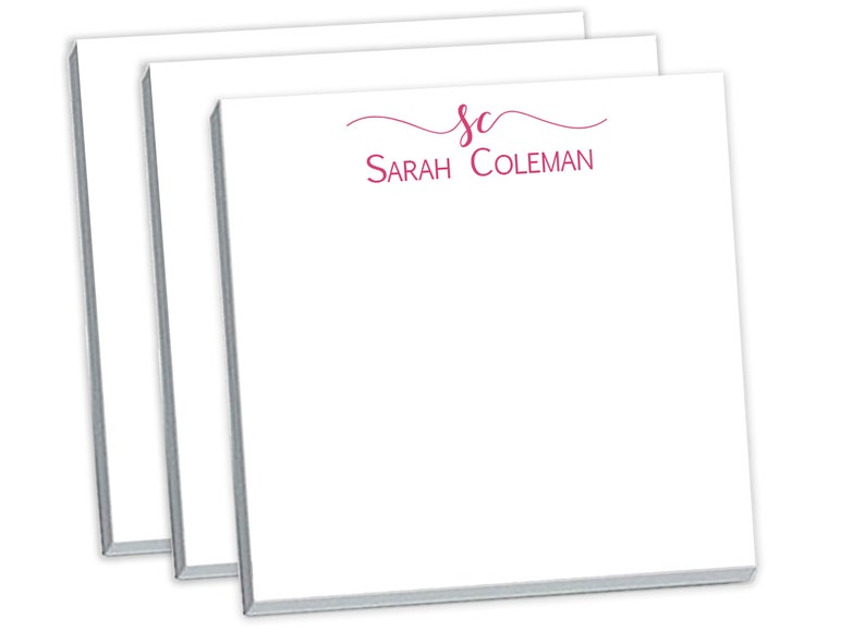 Personalized Sticky Notes With Initials and Custom Name // 3"x3" and 50 ...