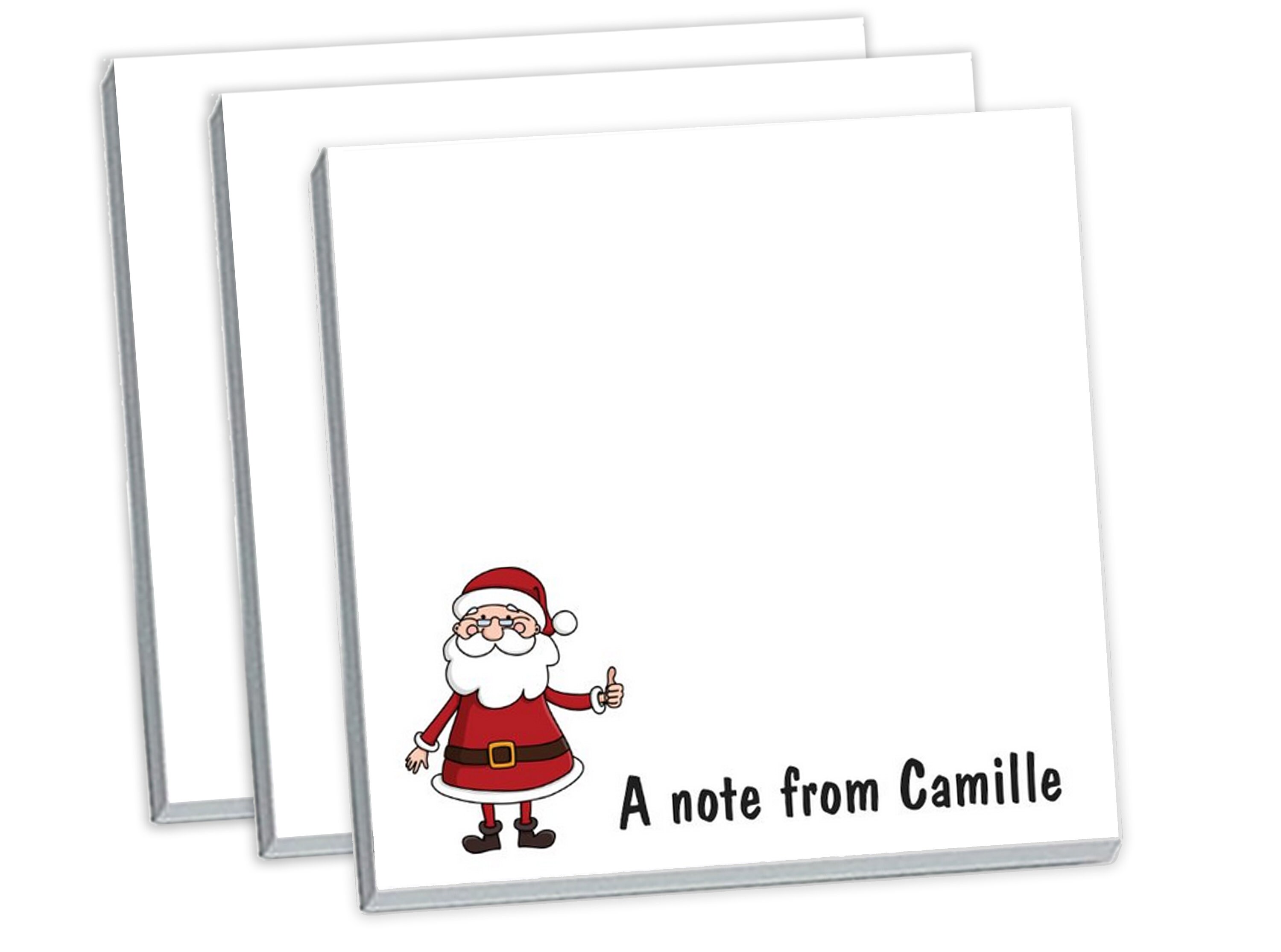 Christmas Sticky Notes Personalized With Custom Text // 3"x3", Gift ...
