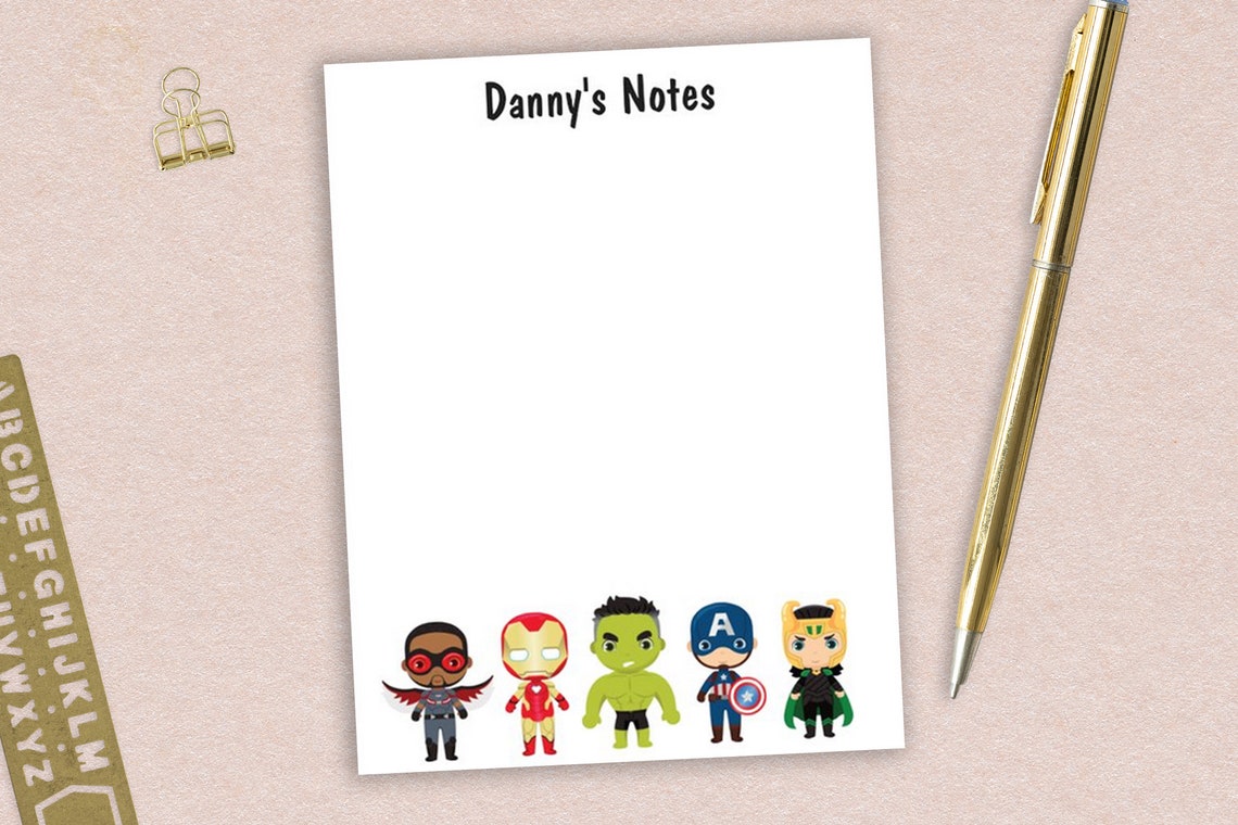 Personalized Notepad With Super Design and Custom Name // 50 | Etsy