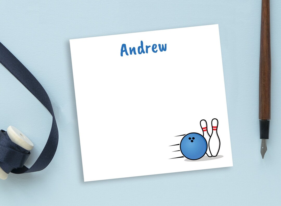 Personalized Sticky Notes With Custom Text and Bowling Design // 3x3 ...