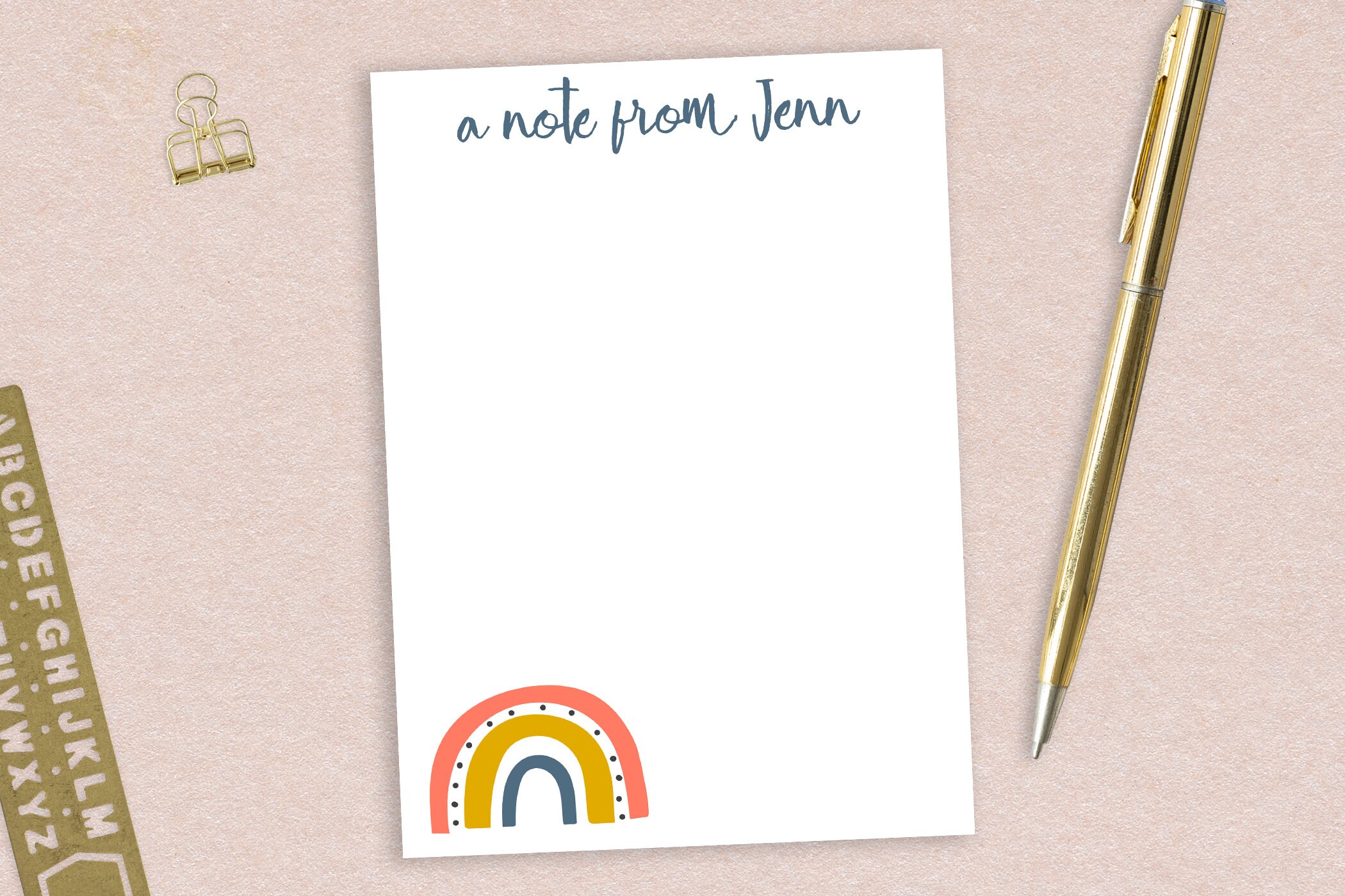 Personalized Notepad With Rainbow Design and Custom Name // 50 - Etsy