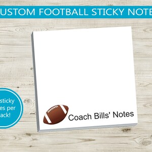 Custom Football Sticky Notes // 3x3 Personalize Gift Idea Coworker ...
