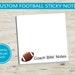 Custom Football Sticky Notes // 3x3 Personalize Gift Idea | Etsy