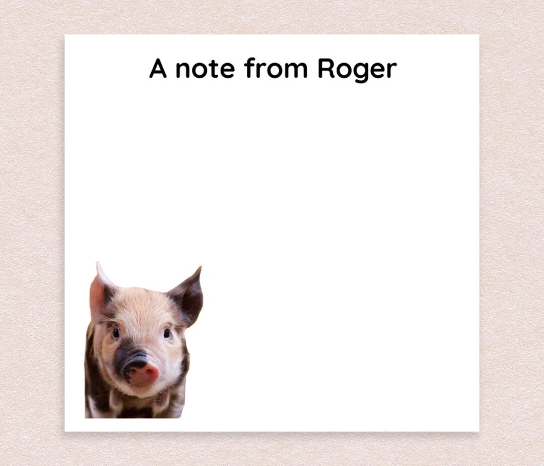 Custom Pig Sticky Notes // Personalize Gift Idea for Coworker Teacher ...