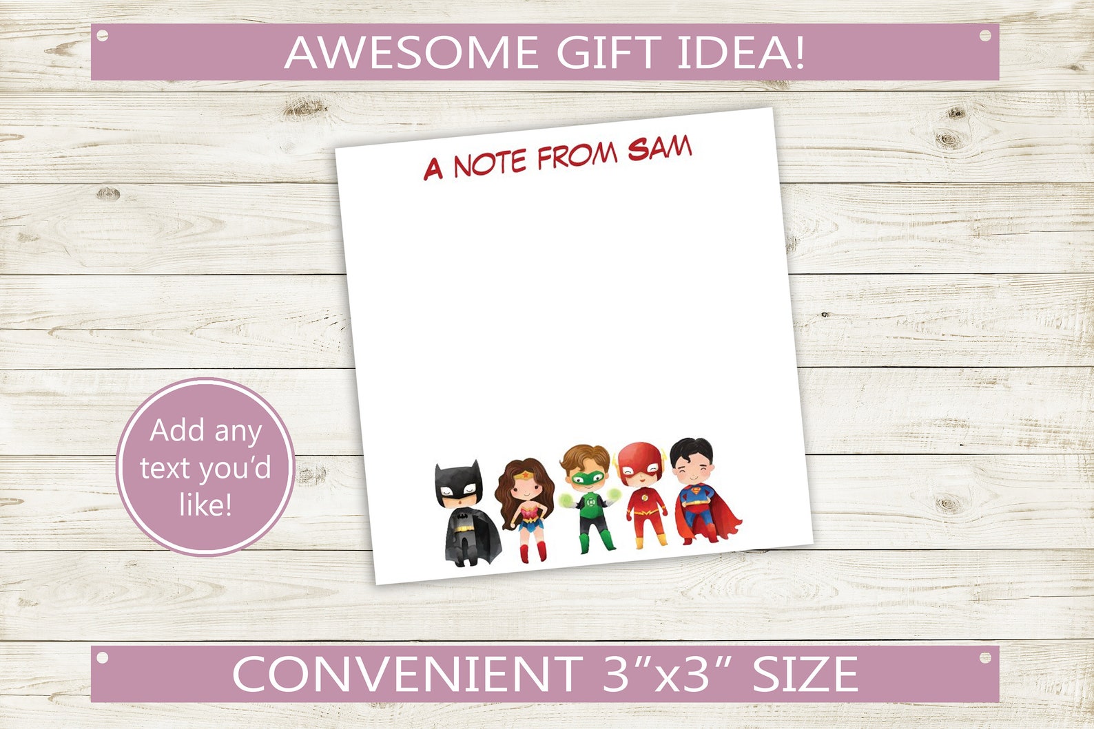 Custom Superhero Stationery Set 4 Items 2 Sticky Note | Etsy
