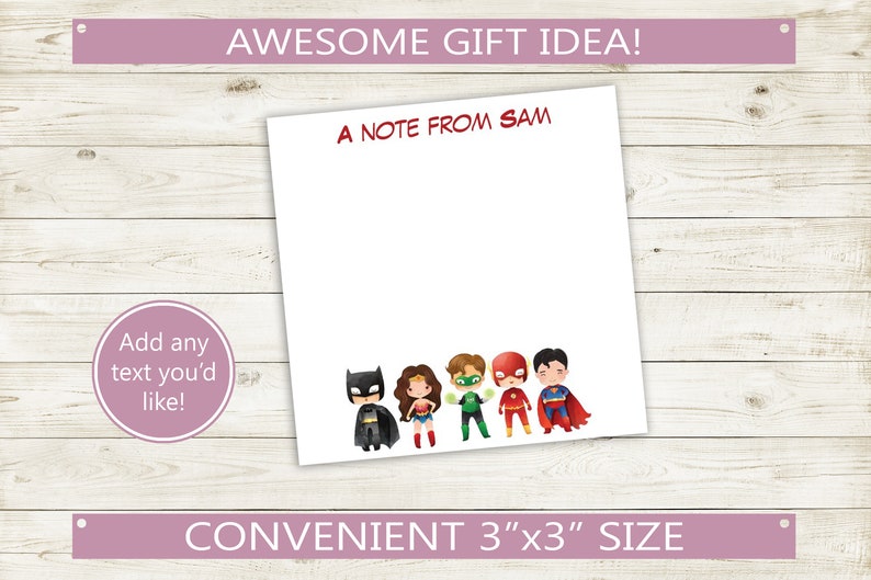 Custom Superhero Stationery Set 4 Items 2 Sticky Note - Etsy