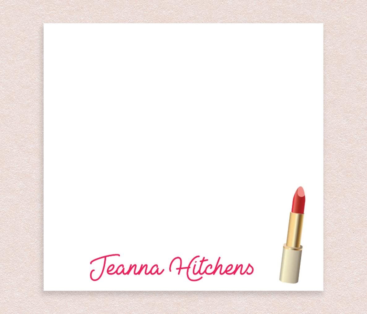 Custom Lipstick Sticky Notes // Personalized Text // 50 Stickies per ...
