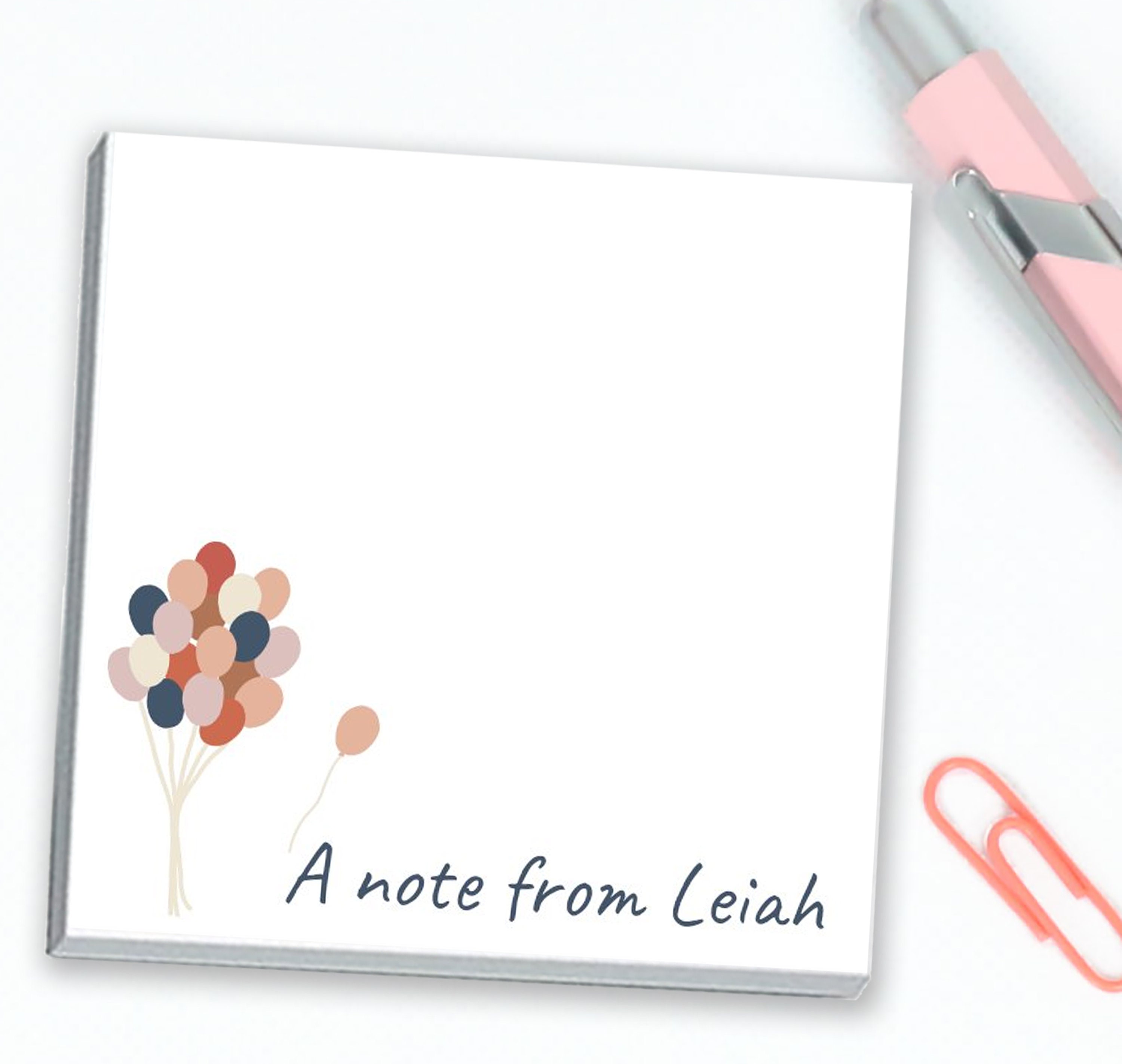 Personalized Sticky Notes With Modern Balloon Design and - Etsy