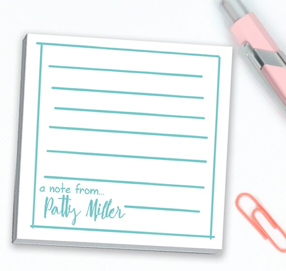 Personalized Sticky Notes With Custom Name // 3x3 | Etsy