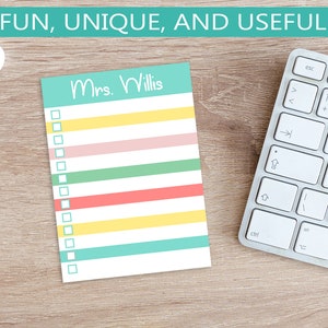 Custom Notepad Colorful Checklist With Personalized Name // 50 Sheets ...