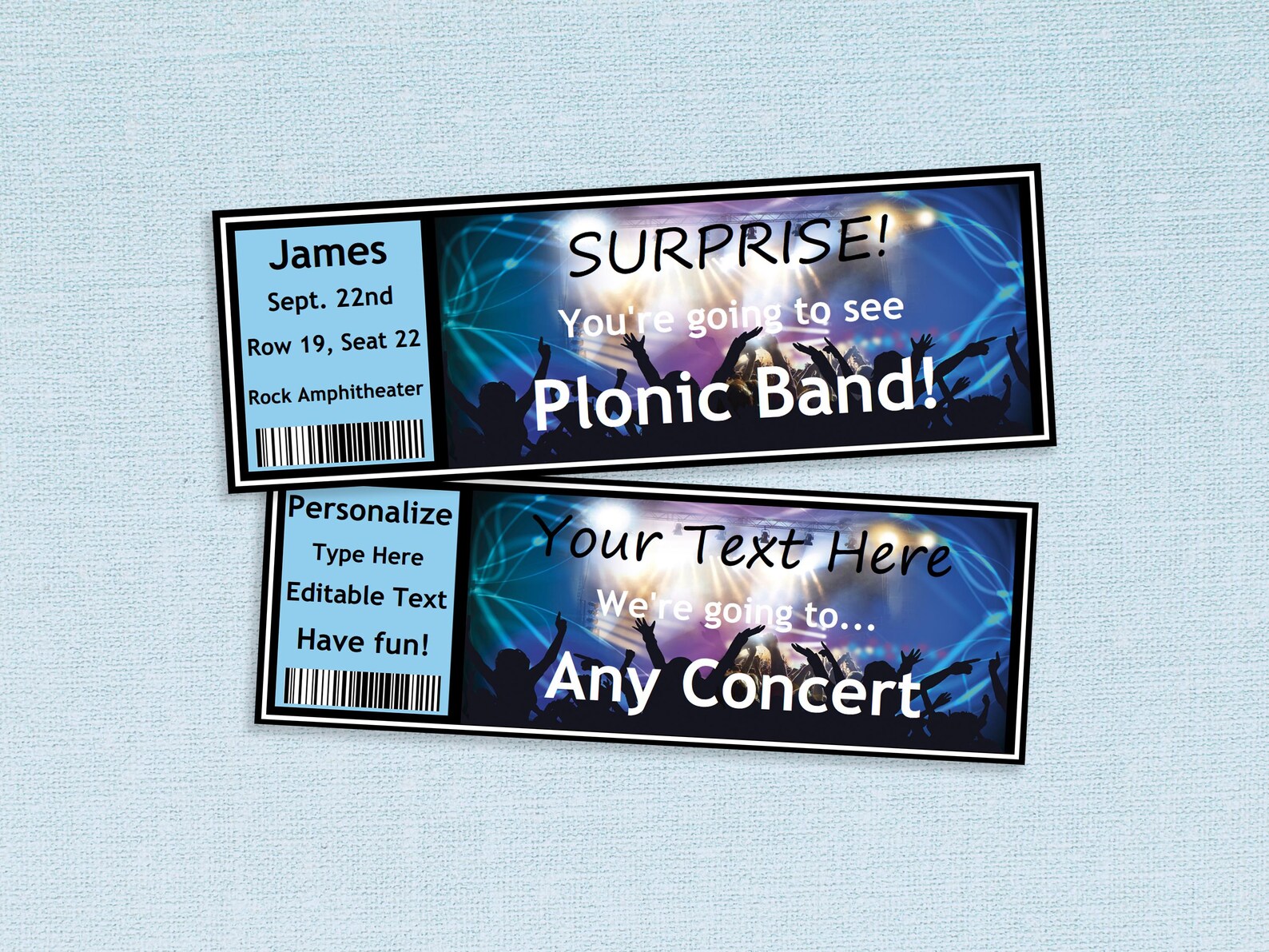 Printable and Editable Concert Tickets! Adobe Editable PDF, Birthday ...
