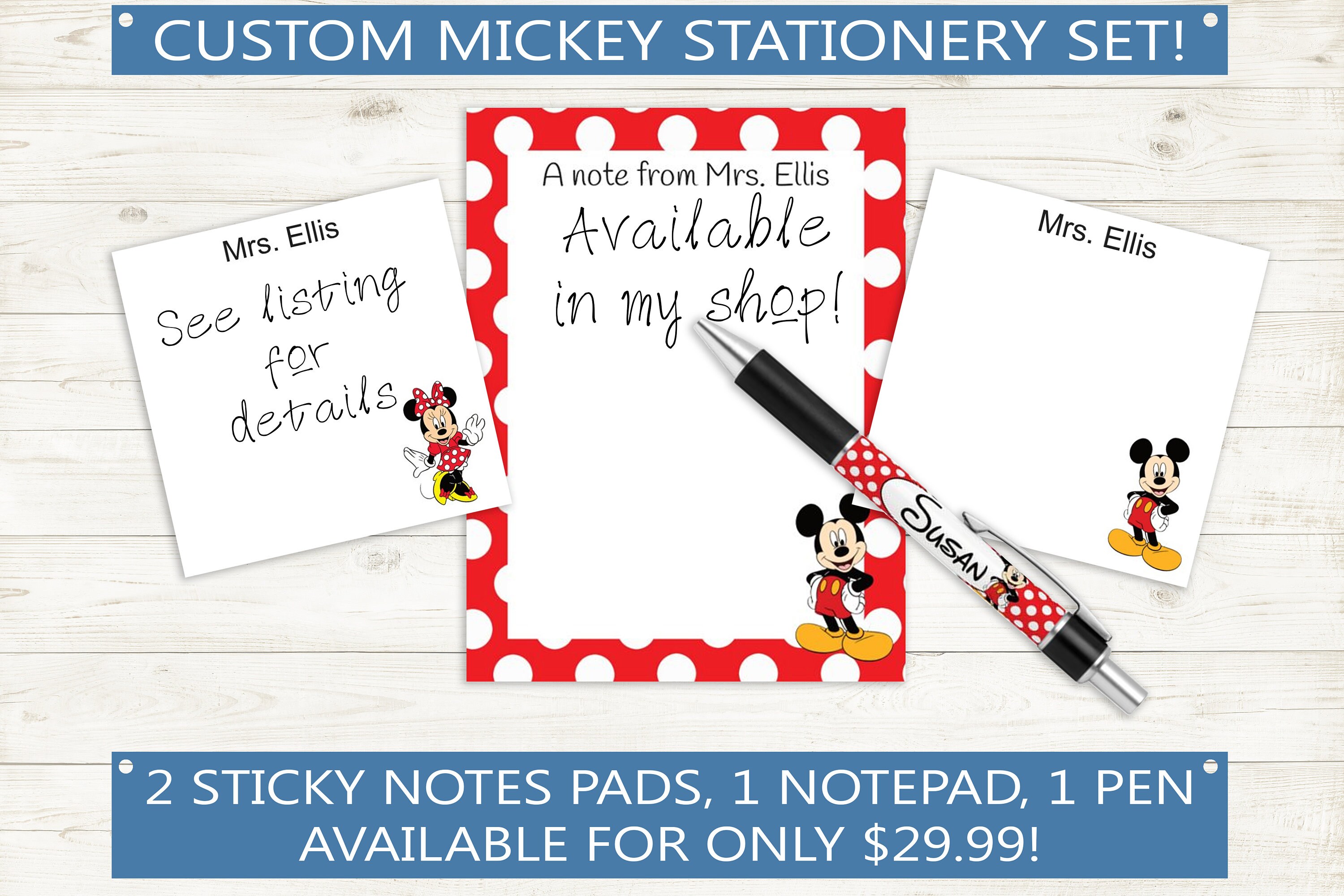 Mouse Custom Sticky Notes // Personalized Gift Idea Custom - Etsy