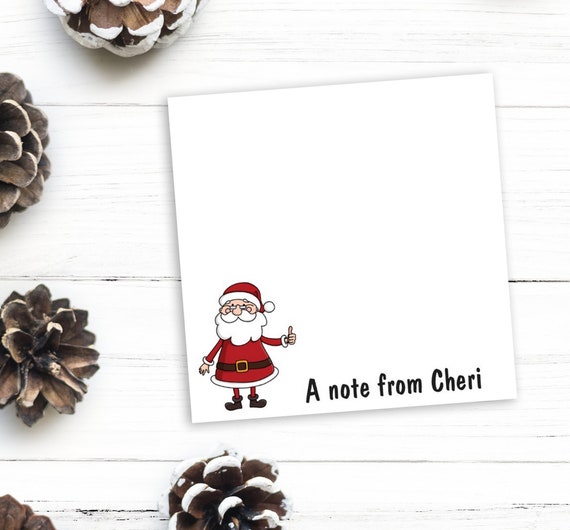 Christmas Sticky Notes Personalized With Custom Name // - Etsy