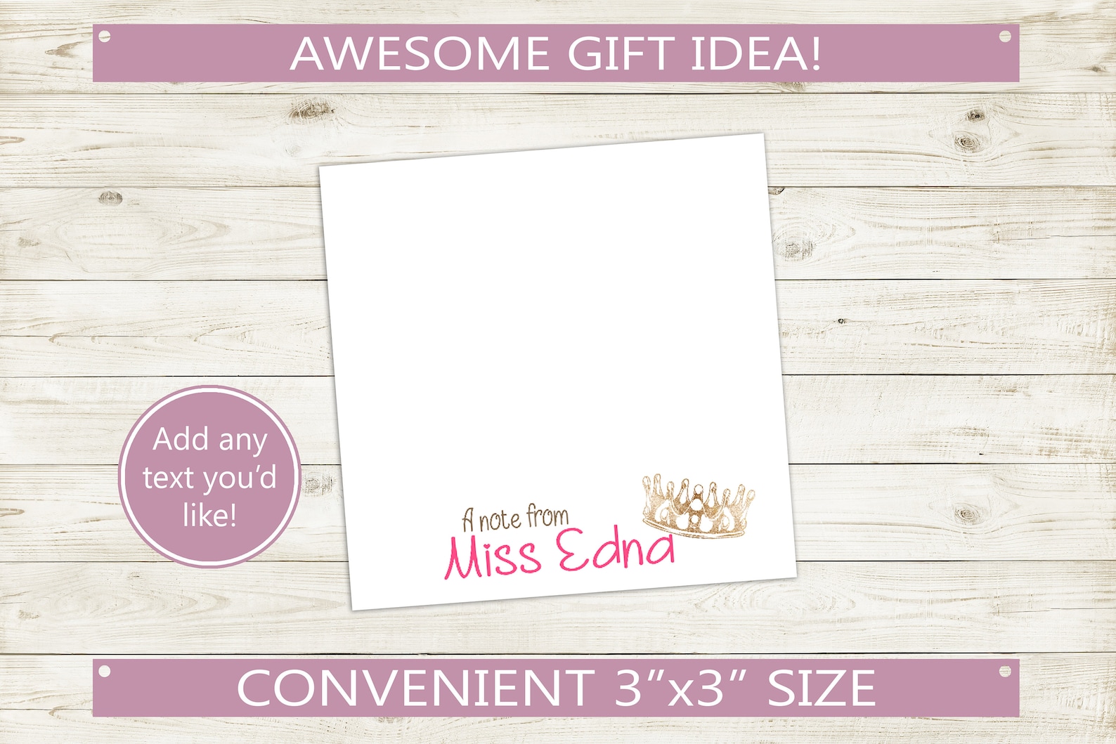 Personalized Sticky Notes With Crown Princess Design // | Etsy