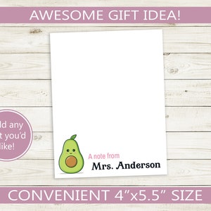 Personalized Notepad With Avocado Design and Custom Name // 50 Sheets ...