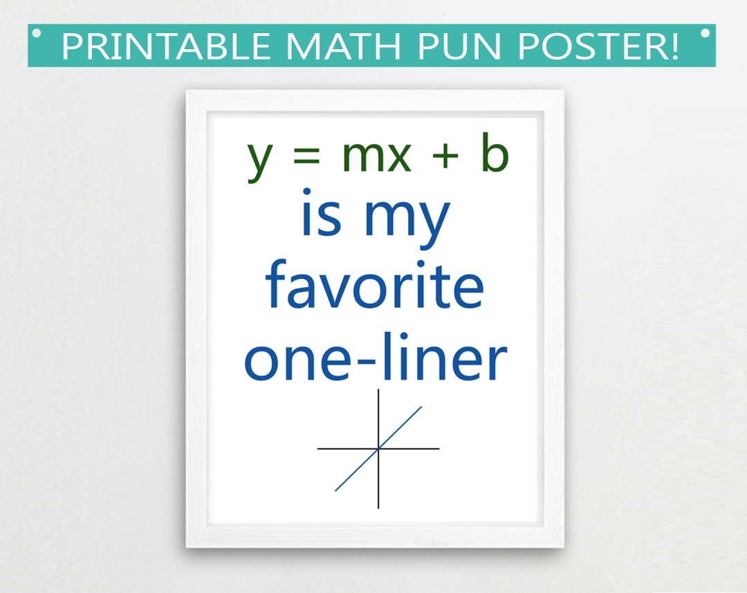 Math Printable Poster Pun // Math Classroom Decor, JPG, Education ...