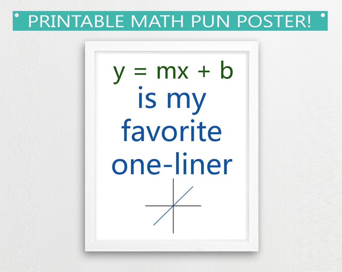 Math Printable Poster Pun // Math Classroom Decor JPG - Etsy