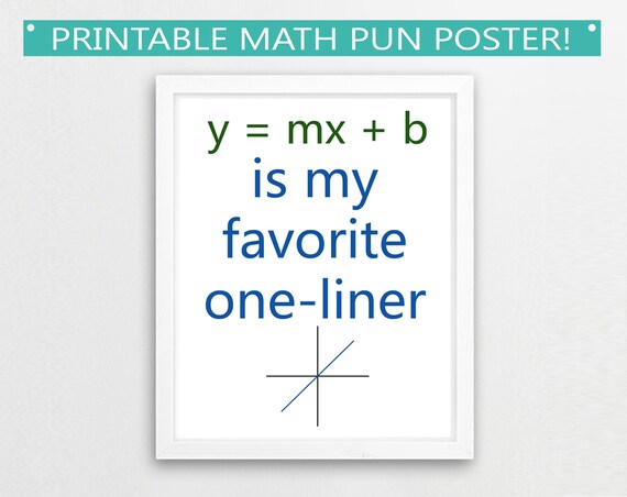 Math Printable Poster Pun // Math Classroom Decor JPG | Etsy