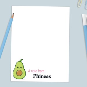 Personalized Notepad With Avocado Design and Custom Name // 50 Sheets ...