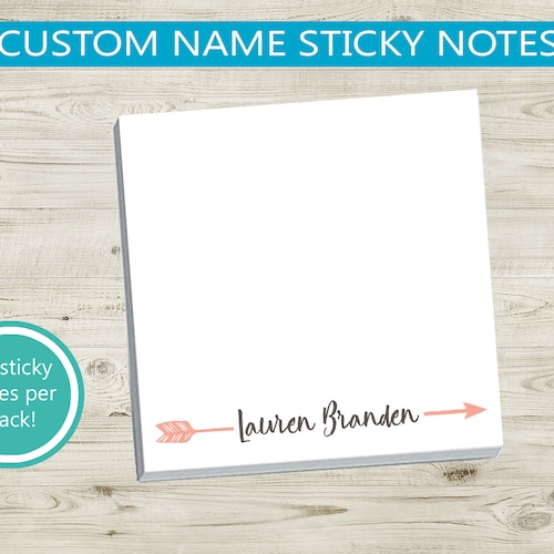 Custom Name Sticky Notes // Working Girl Secretary Gift Idea - Etsy