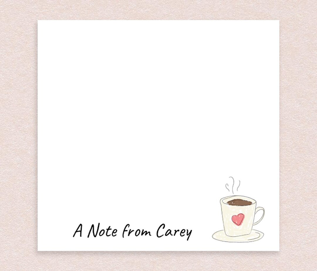 Personalized Sticky Notes Coffee Design // 3x3 Inch With 50 Notes per ...