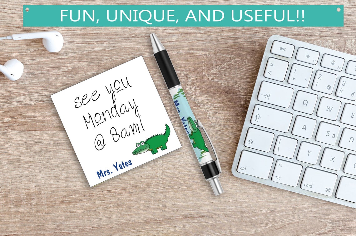 Custom Alligator Pen // Black Ink Ballpoint Pen With Personalized Name ...