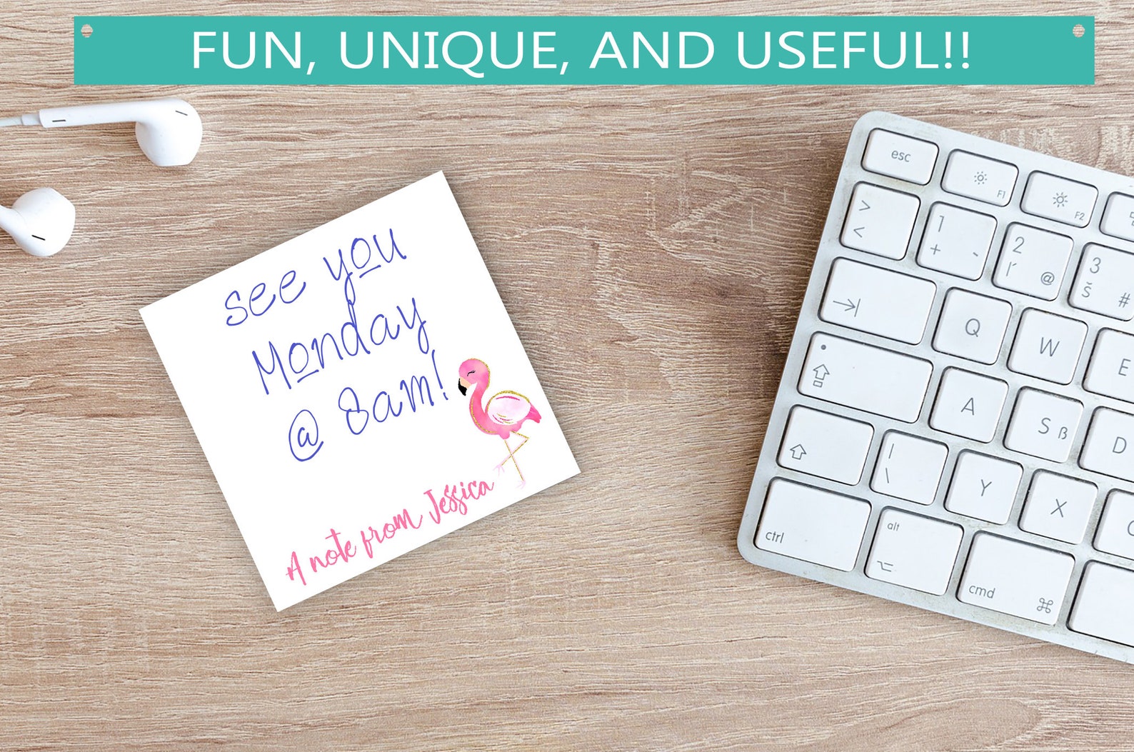 Personalized Flamingo Sticky Notes // Gift Idea Customizable | Etsy