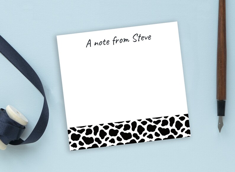 Personalized Sticky Notes With Cow Print Design and Custom - Etsy