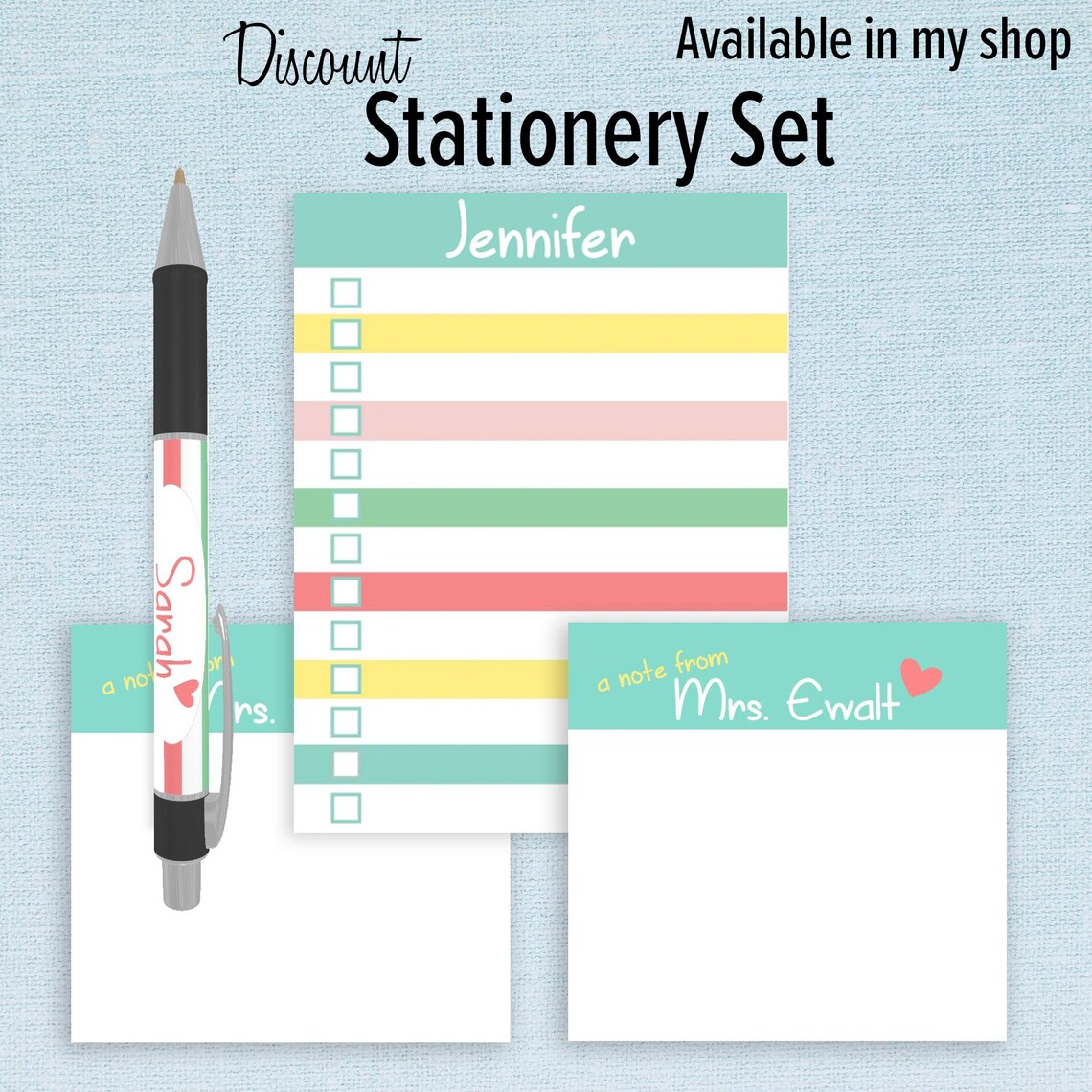 Custom Notepad Colorful Checklist With Personalized Name // 50 Sheets ...