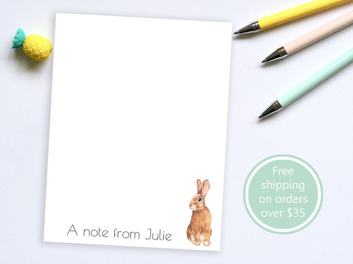 Custom Notepad Bunny Design // 50 sheets per pad | Etsy