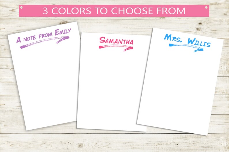 Personalized Notepad With Custom Name or Text // 50 Sheets per Pad, 4 ...