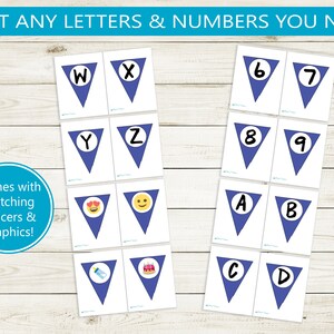 Blue Pennant Banner // Birthday Party, Baby Shower, Printable Sign ...