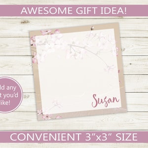 Personalized Sticky Notes With Cherry Blossom Flower Design and Custom ...