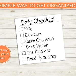 Custom Checklist Sticky Notes // Organization 3x3 Stick Notes, Check ...