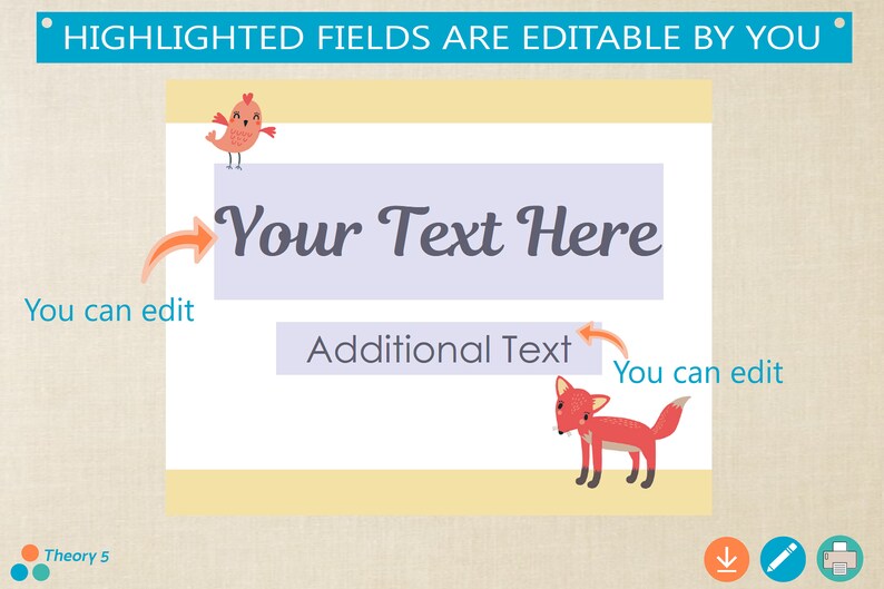 Editable Printable Woodland Animal Signs // Instant Download - Etsy