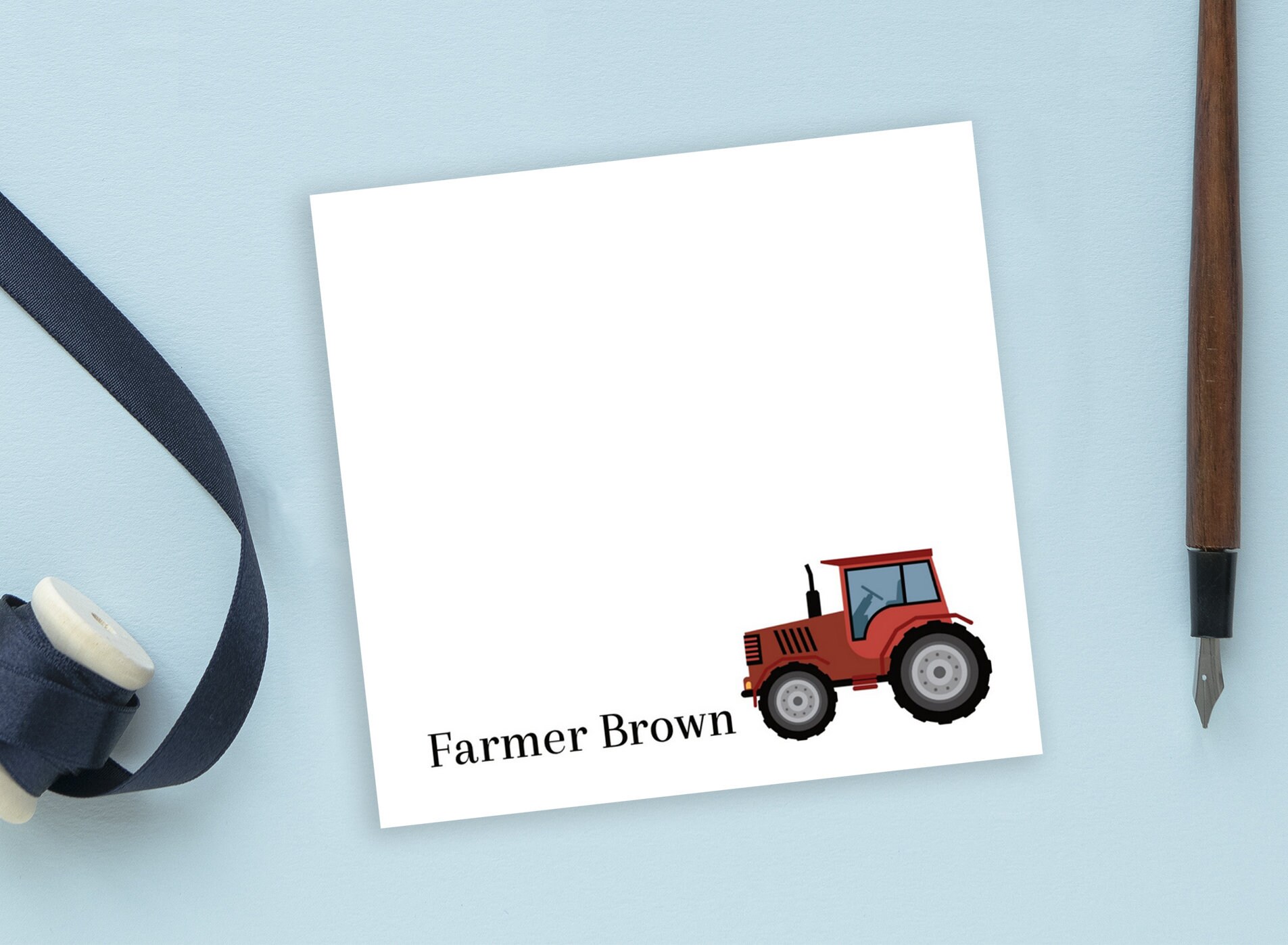 Personalized Sticky Notes With Tractor Design and Custom Text // 3"x3 ...
