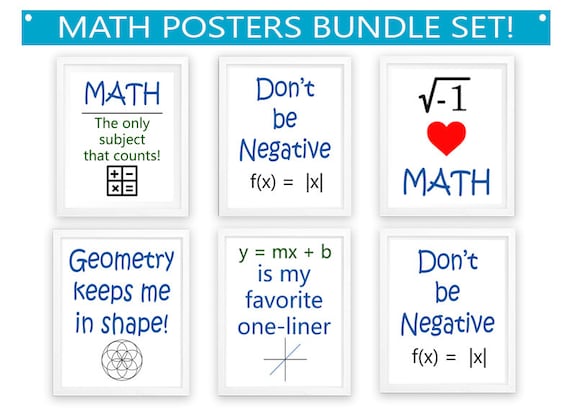 Math Pun Printable Poster Bundle // Math Classroom Decor JPG - Etsy