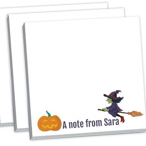Halloween Sticky Notes Personalized With Custom Name // 3"x3", Gift ...