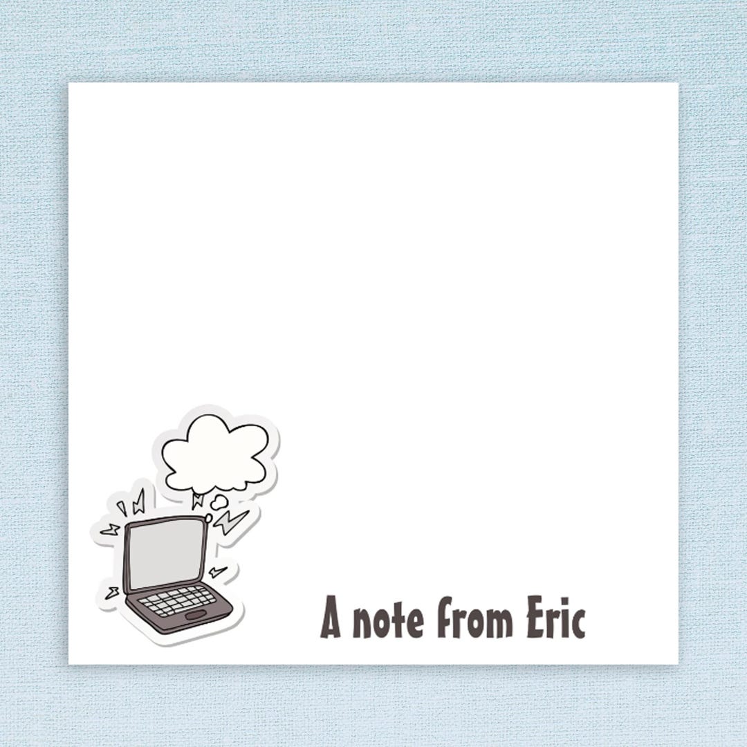 Personalized Sticky Notes With Custom Text and Computer Design // 3x3 ...