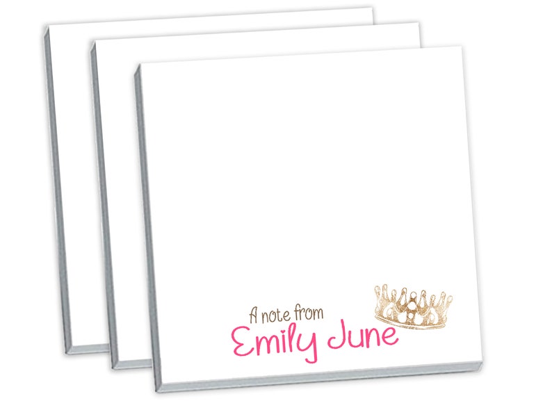 Personalized Sticky Notes With Crown Princess Design // | Etsy