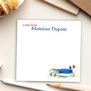 Custom French Teacher Sticky Notes // 3"x3" Sticky Note Pad // France ...